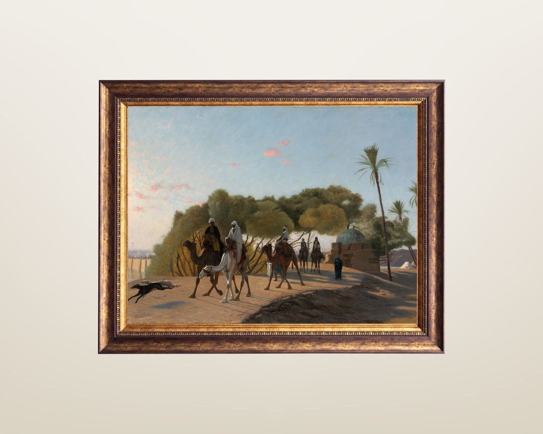 Arab Art, Middle Eastern Wall Art, Desert Oasis Painting - Etsy