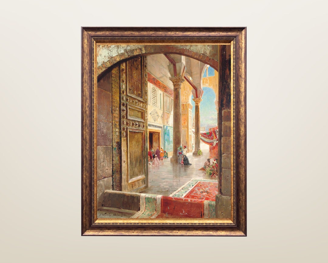 Syrian Art, Umayyad Mosque Painting, Vintage Syria, Middle Eastern Art ...