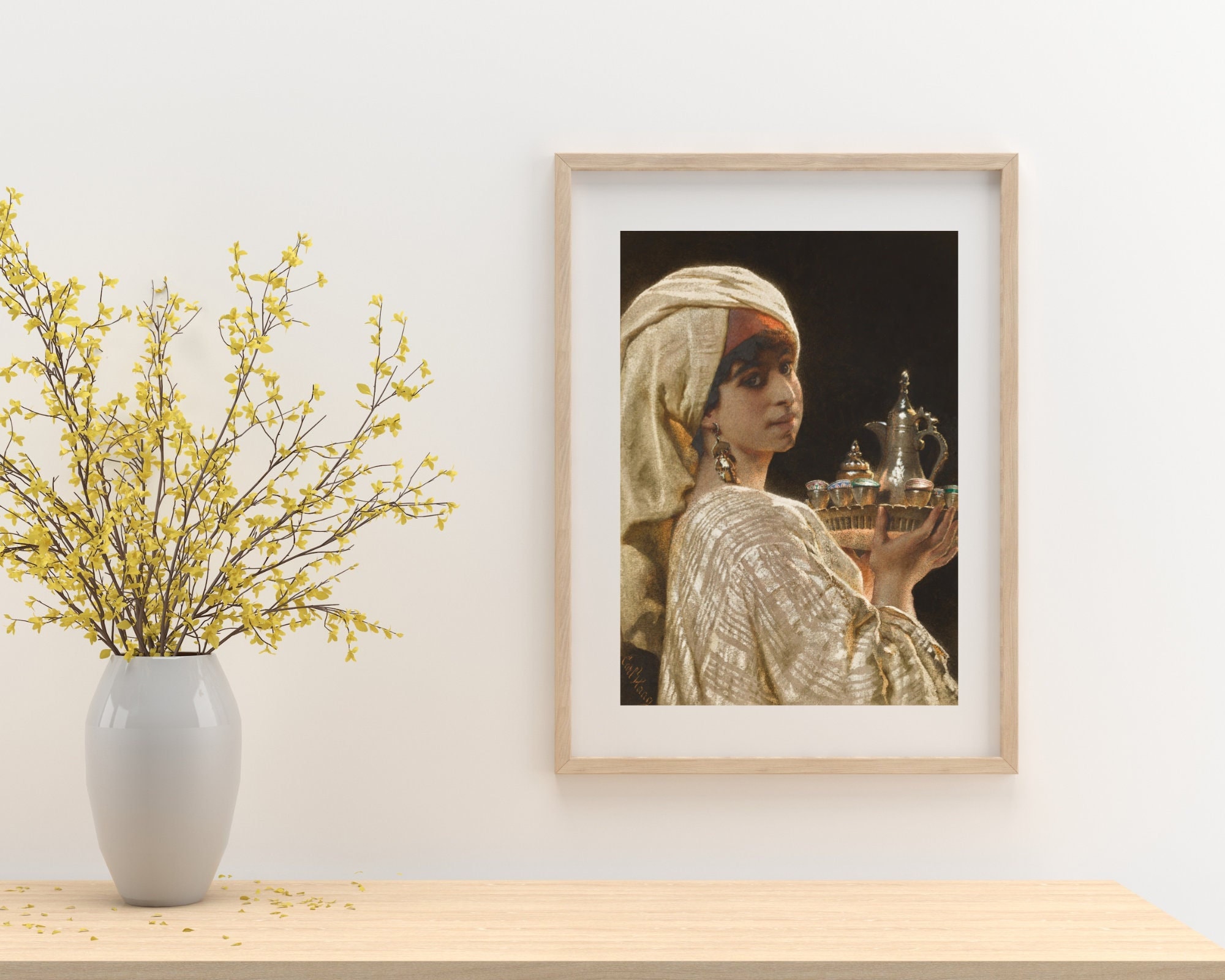 Middle Eastern Art Print, Vintage Arab Painting, the Coffee Service - Etsy