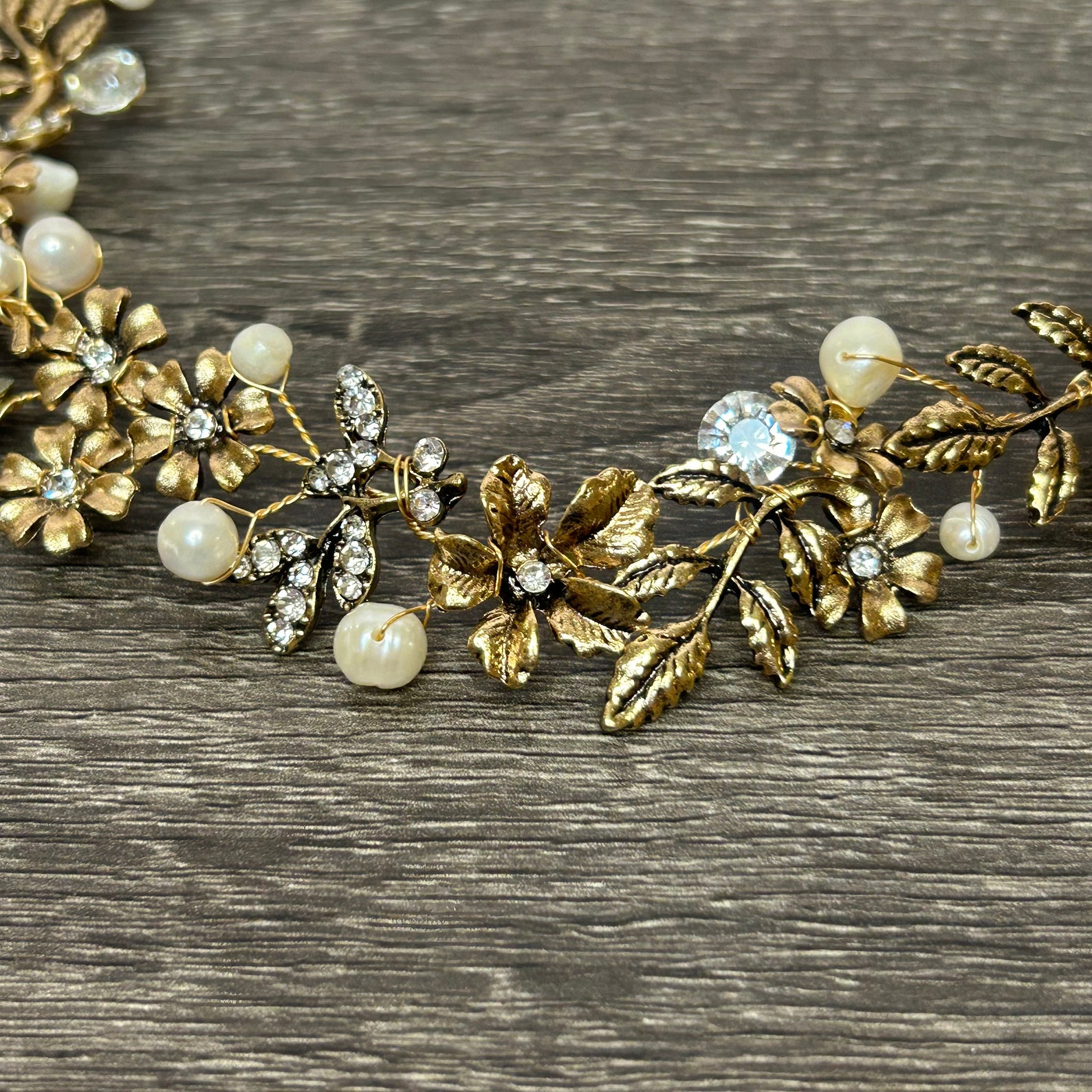 Gold Pearl Bridal Headpiece, Gold Bridal Headband, Vintage Style Gold ...