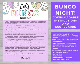 Bunco Table Instructions - Etsy