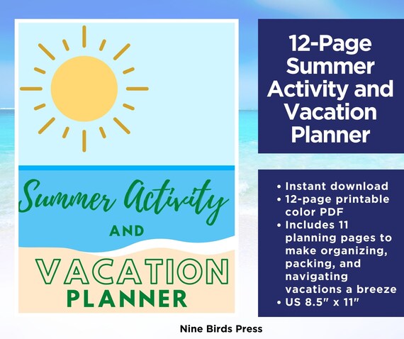 Summer Vacation Planning Bundle: Downloadable Planner Budget - Etsy