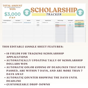 Scholarship Application Tracker | High School Students | University ...