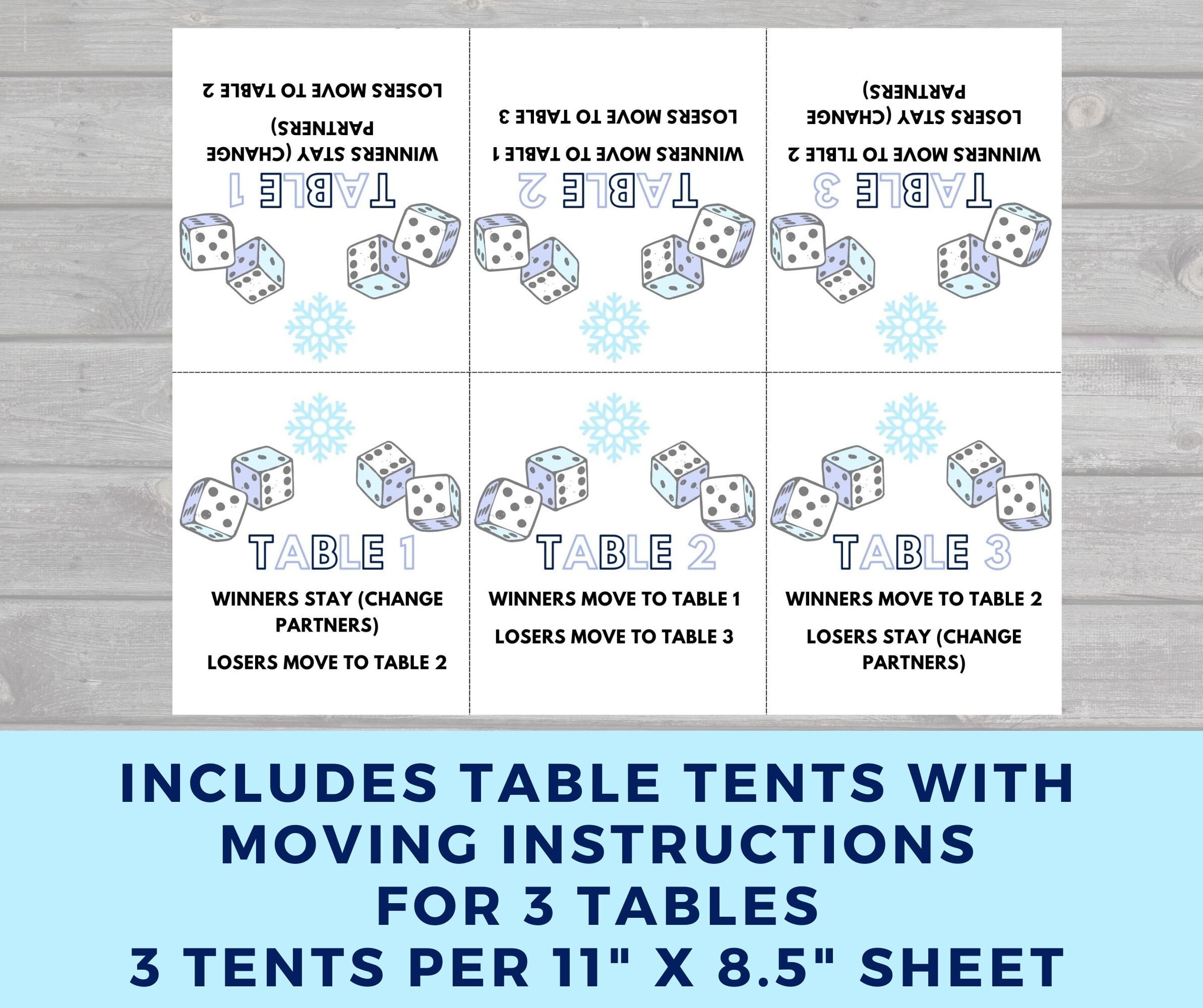 Winter BUNCO Scorecard + Instructions | Family Game Night | Ladies Game ...