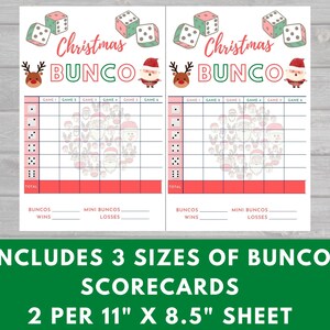 Christmas BUNCO Scorecard & Instructions | Holiday Game Night (digital ...
