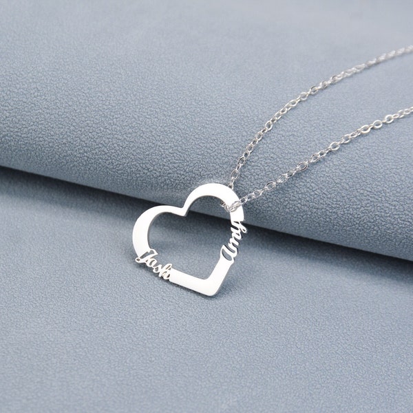 Two Name Necklace - Etsy