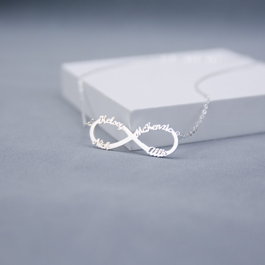 Infinity Name Necklace Mom Necklace With Kids Name - Etsy