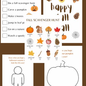 Kids Fun Fall Activity Printable Pack - Fall Scavenger Hunt - Fall Kids ...