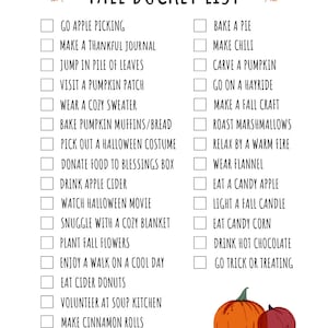 Fall Bucket List Printable - Fun Things to Do in the Fall - 2025 - Fall ...