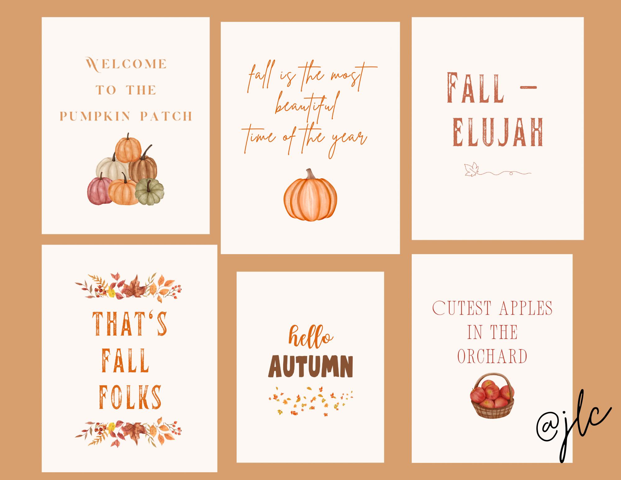 Fall and Thanksgiving Gallery Wall Set - Set of 6 Prints - 8x10 - Fall ...