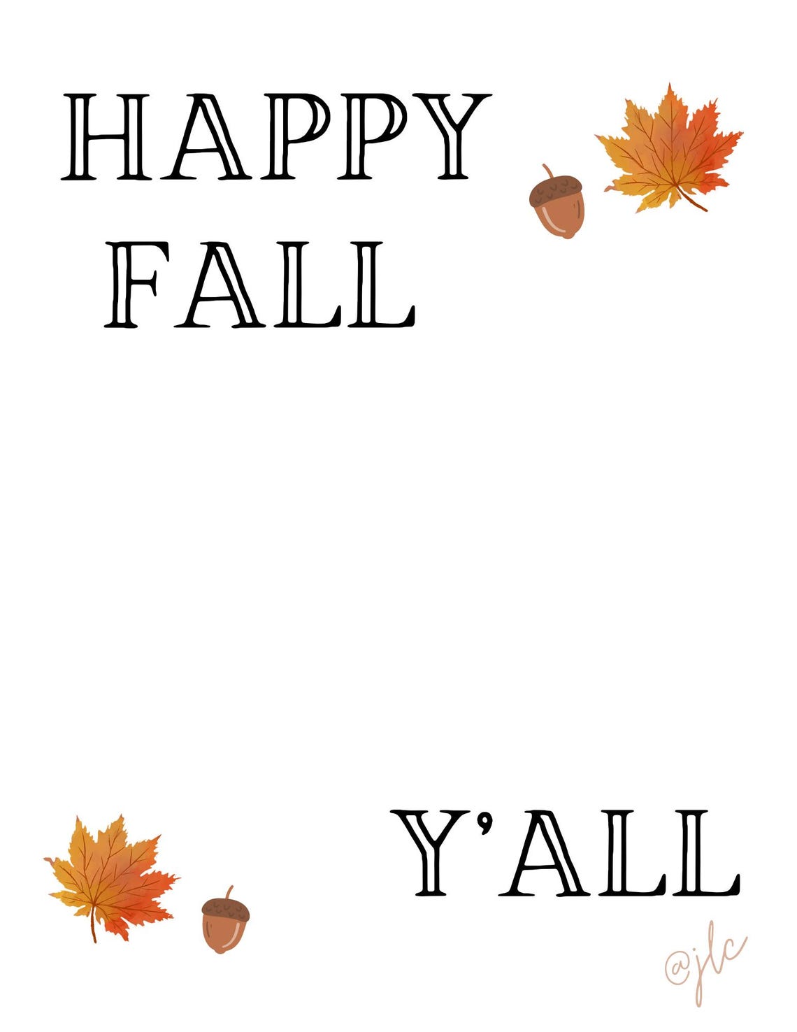 Happy Fall Y'all - Kids Handprint - PDF PRINTABLE - Kids Fall and ...