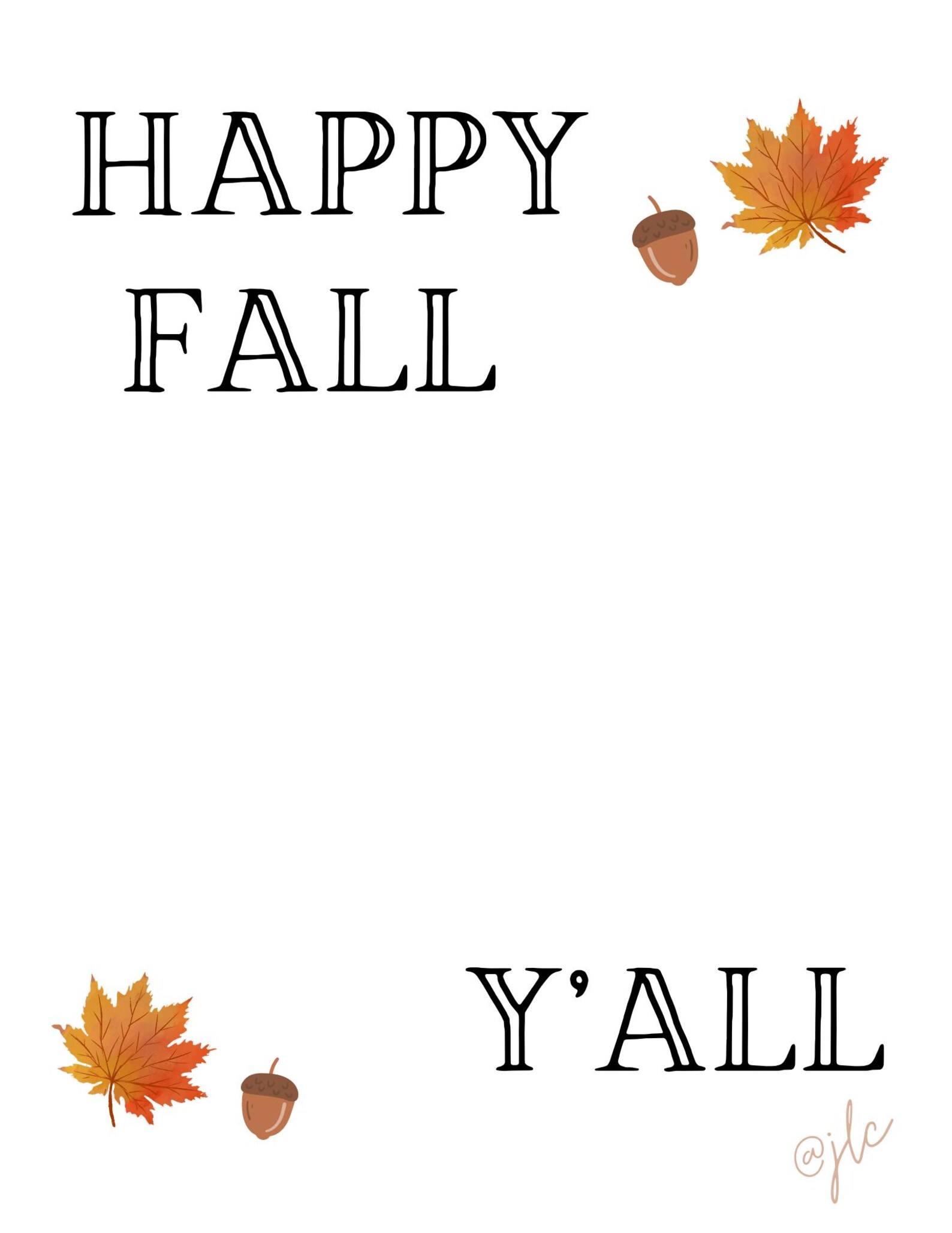 Happy Fall Y'all - Kids Handprint - PDF PRINTABLE - Kids Fall and ...