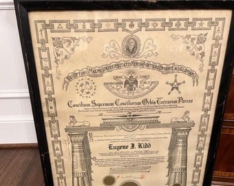 Custom Masonic Membership Certificate - Etsy