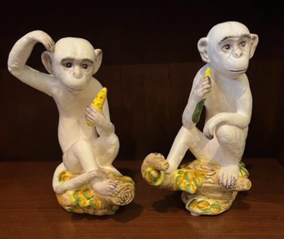 Vintage Ceramic Monkeys Unmarked - Etsy