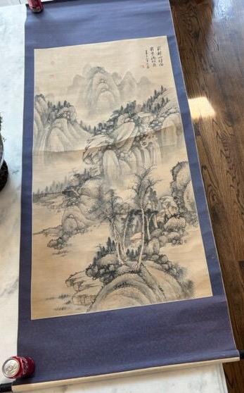 Vintage Large Oriental Hanging Scroll - Etsy
