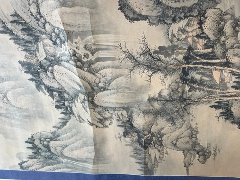 Vintage Large Oriental Hanging Scroll - Etsy