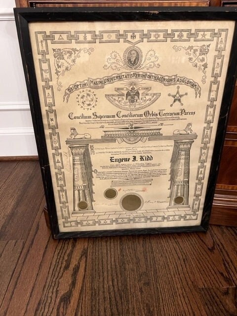 Masonic Framed Certificate - Etsy