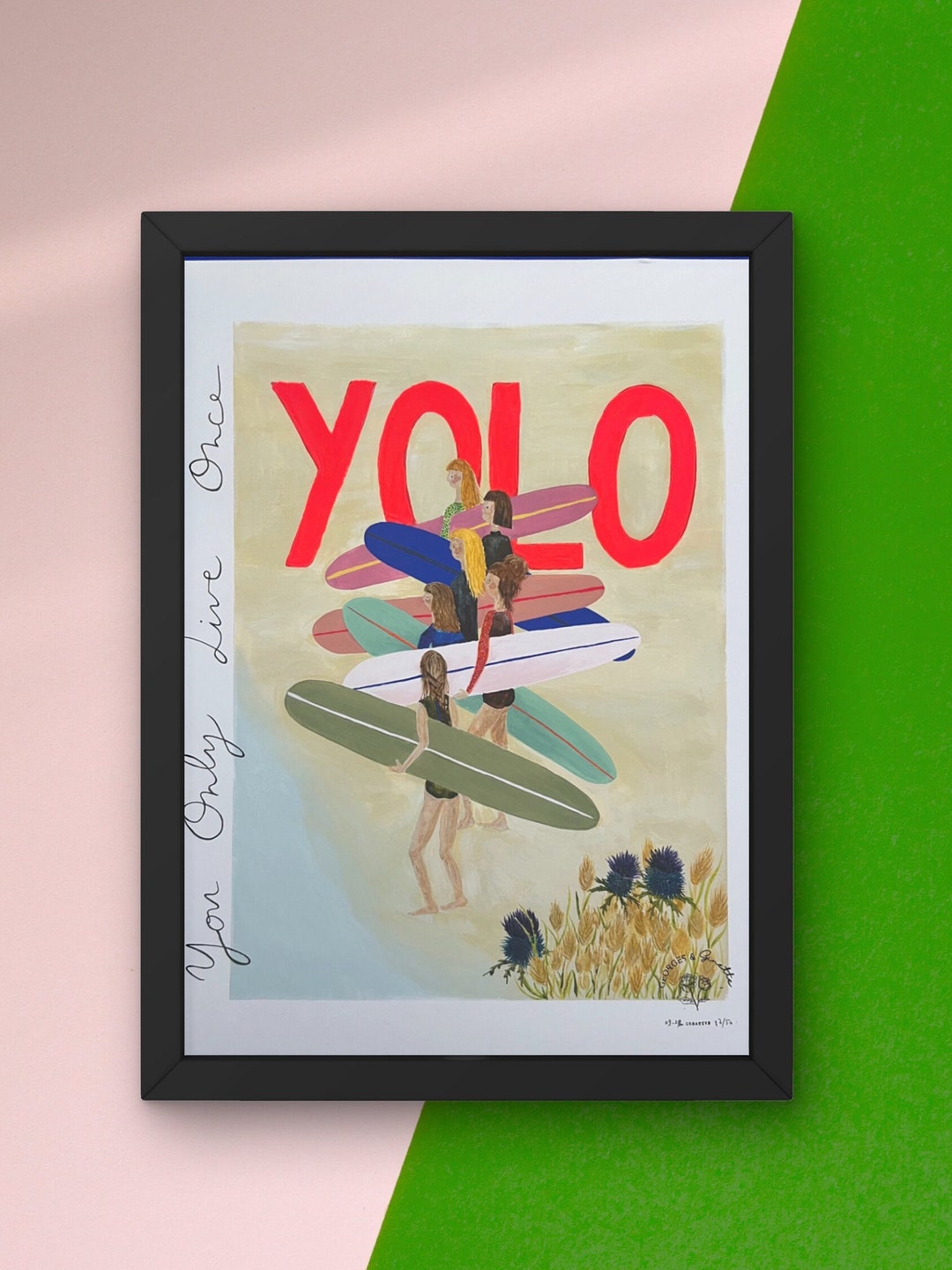 Numbered Printed YOLO Poster for Surf-style Decoration - Etsy