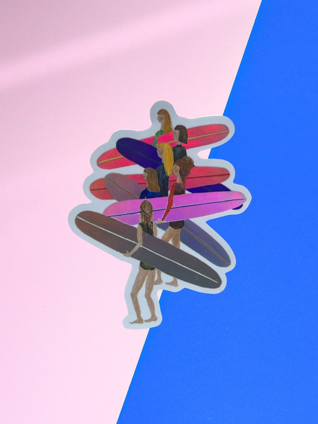 Holographic Surfer Gang Stickers - Etsy