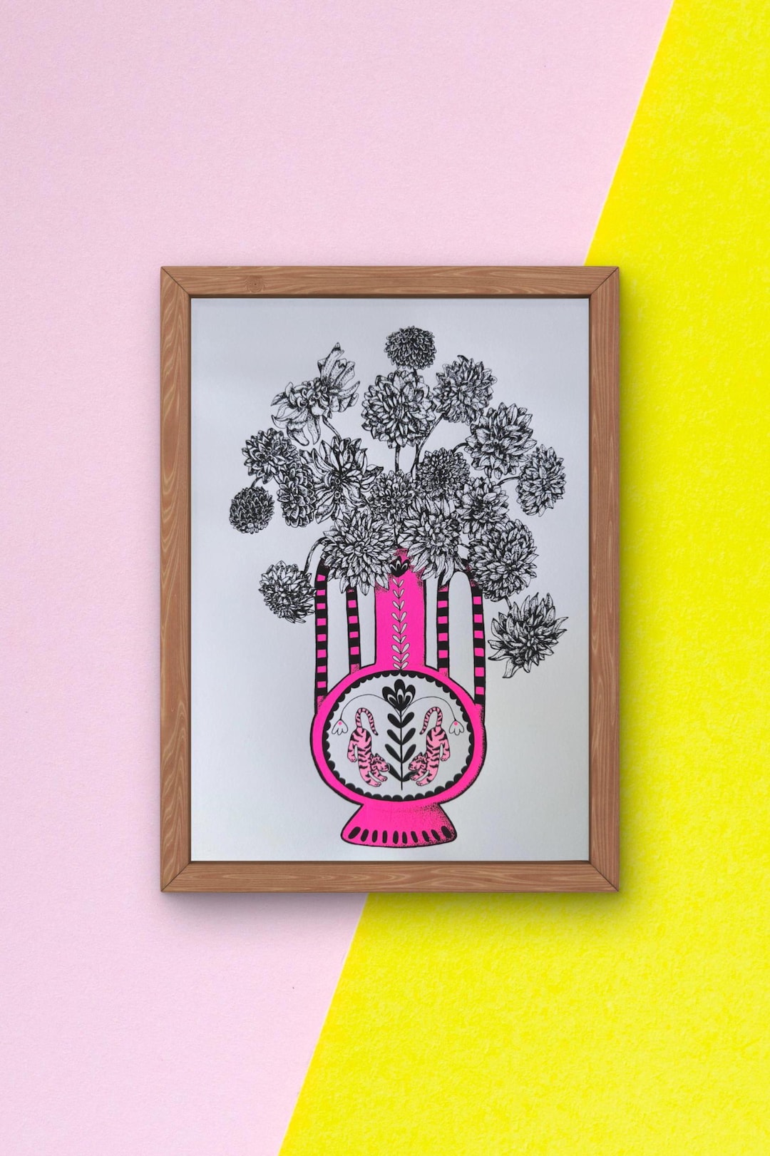 Numbered Floral Screen Printing for Contemporary Decoration - Etsy