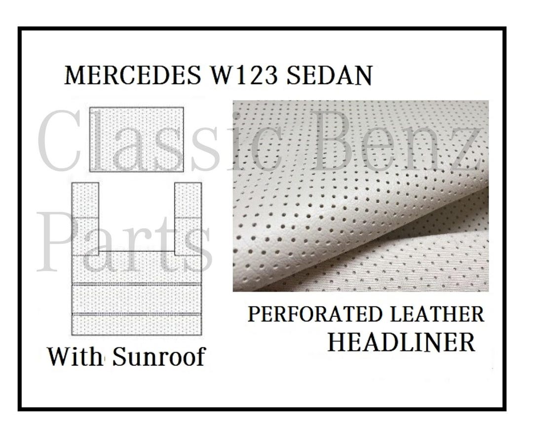 Mercedes W123 Roof Ceiling Sky Headliner Cream Perforated Leather ...
