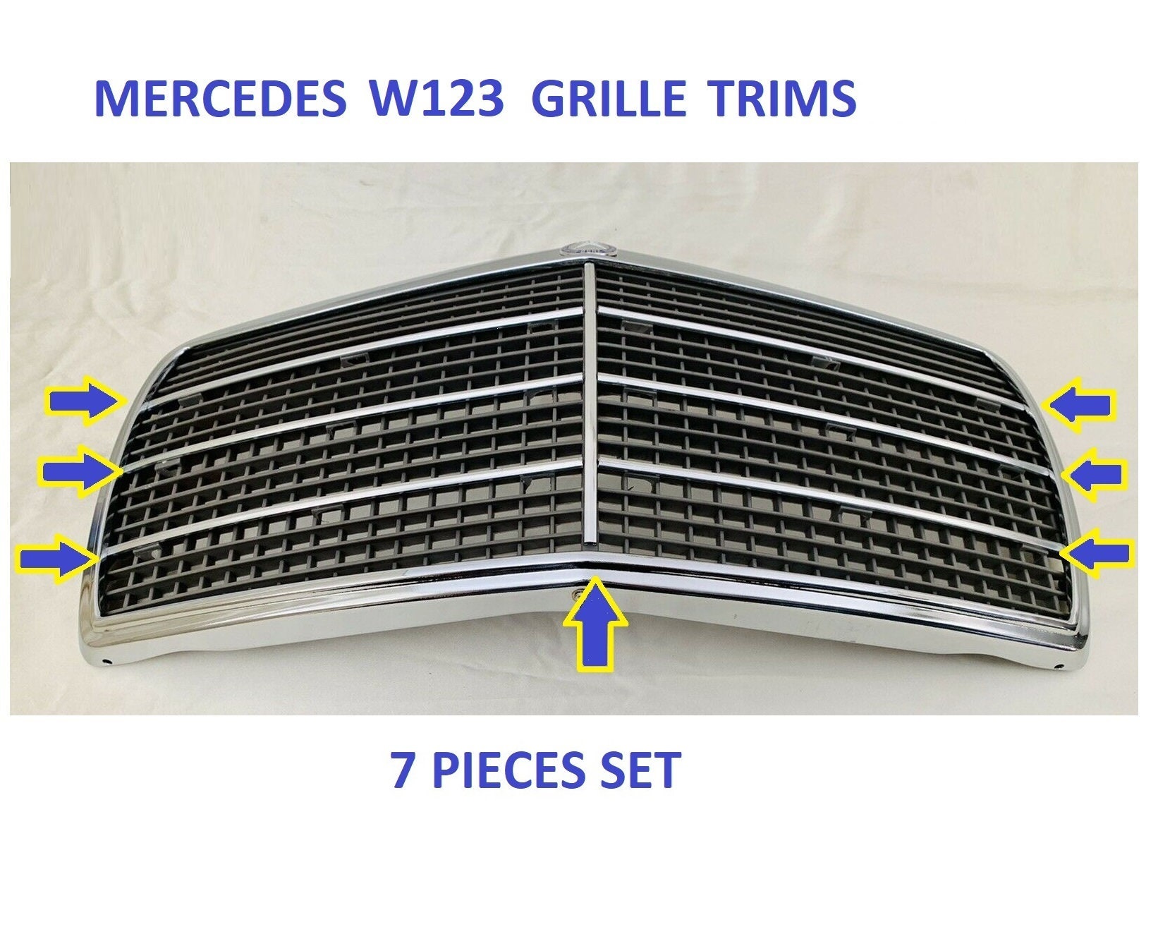 Mercedes W123 Radiator Grille Moulding Trim Set - Etsy