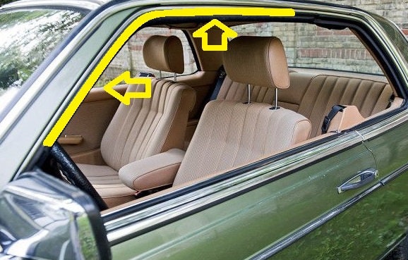 Mercedes W123 Coupe Window A-B Door Window Upper Frame Rubber - Etsy