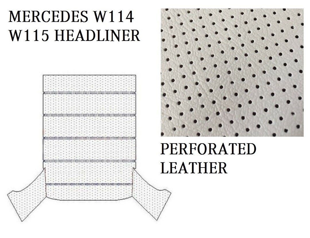 Mercedes W114 W115 Roof Ceiling Sky Headliner Cream Perforated Leather ...