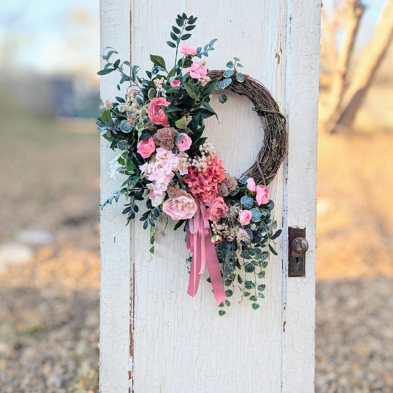 Pink Spring Wreath - Etsy