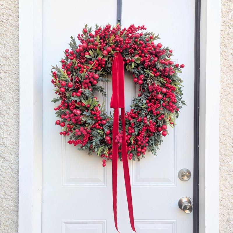 Red Berries Wreath - Etsy