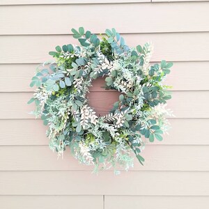 Spring Greenery Wreath for Front Door Summer Greenery Door Decor, Wispy ...