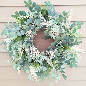 Spring Greenery Wreath for Front Door Summer Greenery Door Decor, Wispy ...