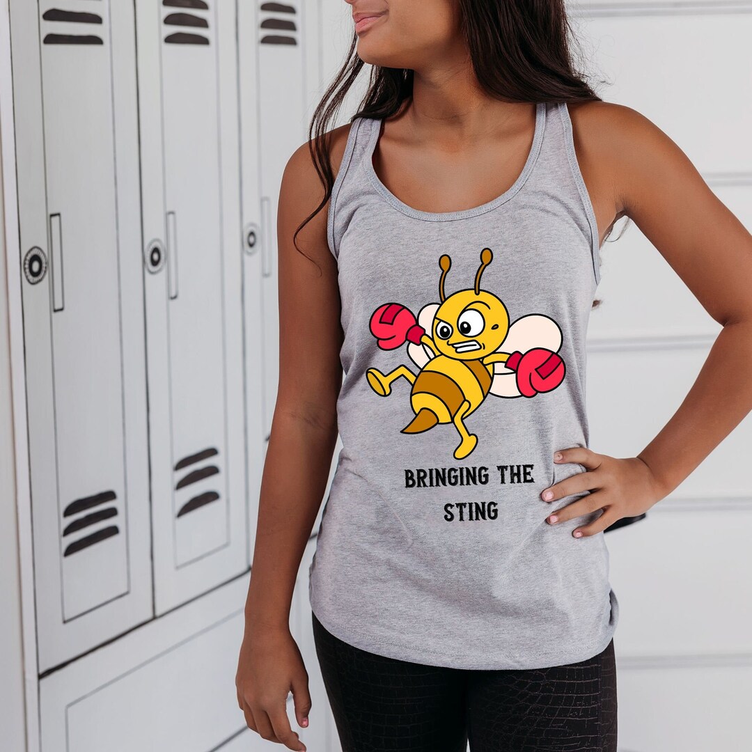 Boxing Bee, Boxing Tank, Razorback Tshirt, Workout Bee, Cute Gym Shirt ...