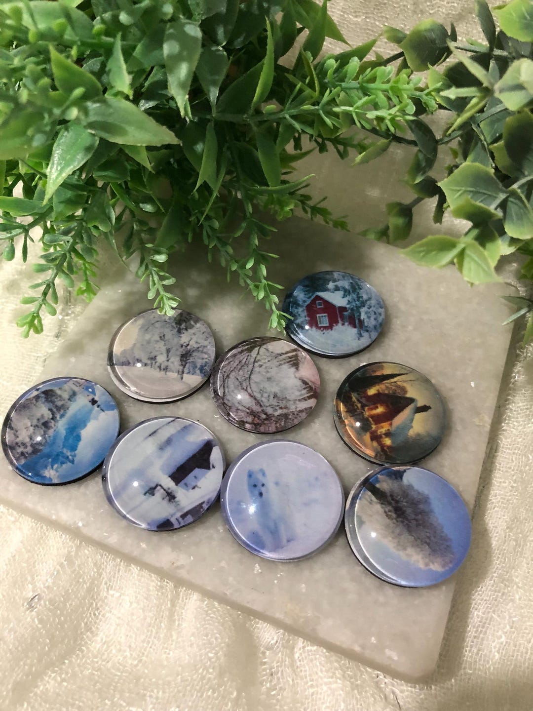 Winter Themed Glass Refrigerator Magnets - Etsy