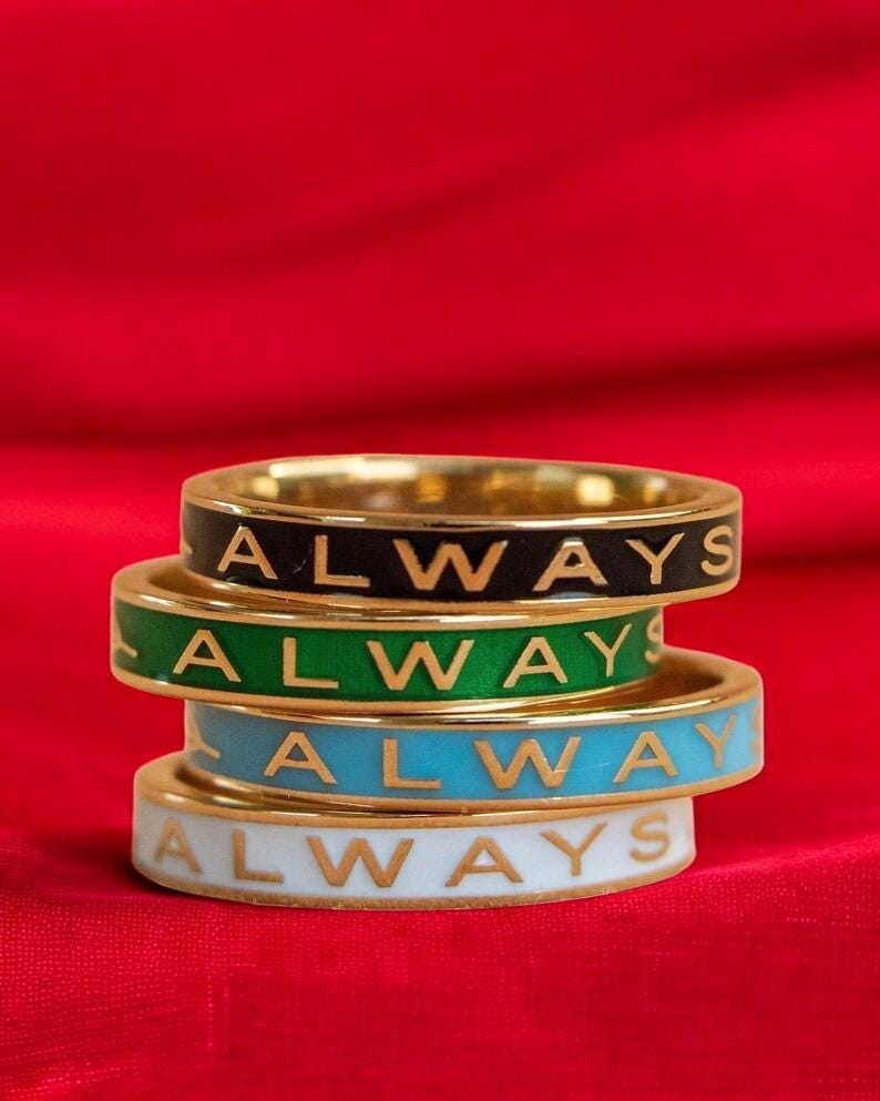 Enamel Stacking Band: Gold Memory Ring, Sterling Silver Wedding Band - Etsy