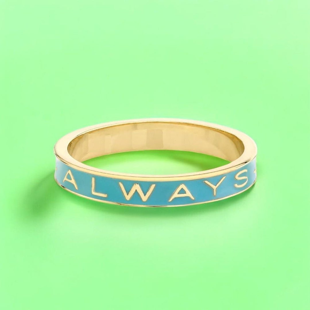 Personalized Enamel Stacking Ring: Sterling Silver Wedding Band - Etsy