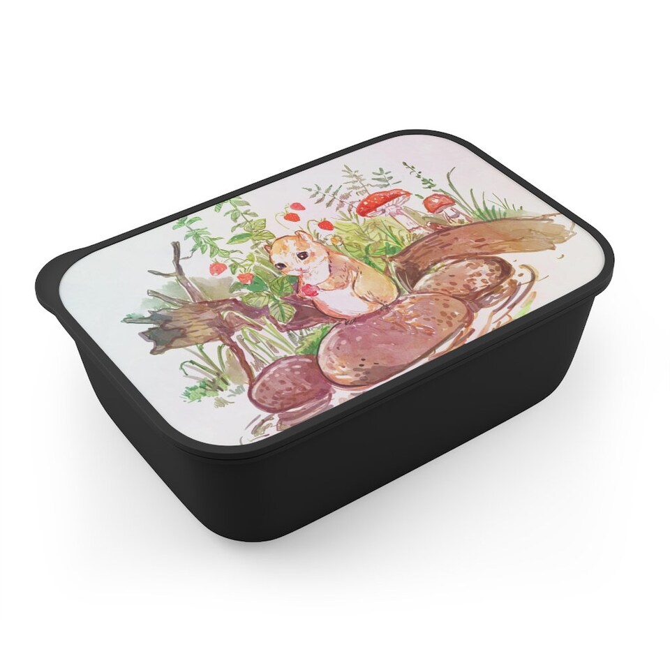 Hamster PLA Bento Box with Band and Utensils | Woodland Lunch Box ...