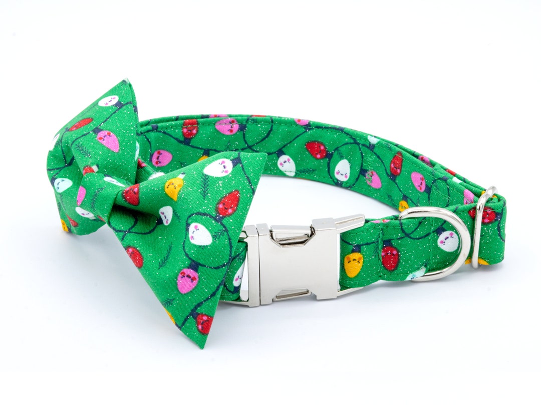 Christmas Lights Dog Collar, Green Christmas Dog Bowtie, Bling Cat ...