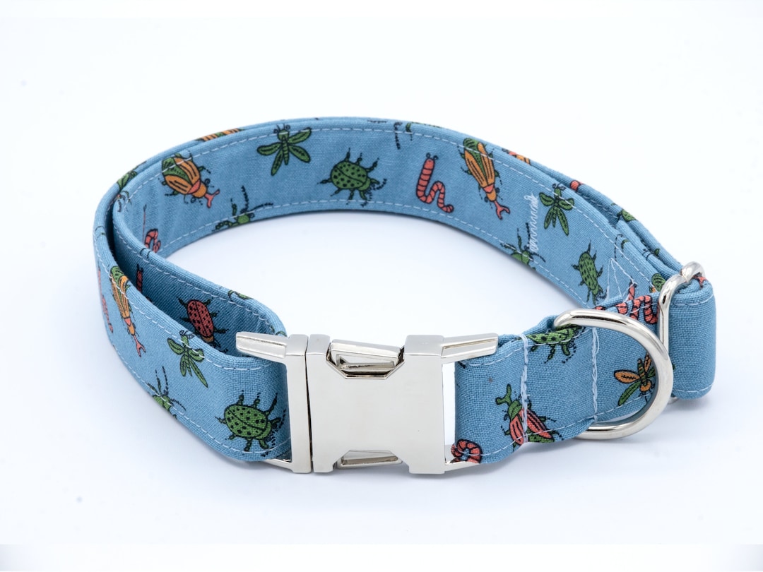 Personalized Designer Dog Collar Bug Print, Small & Large Dog Collar ...