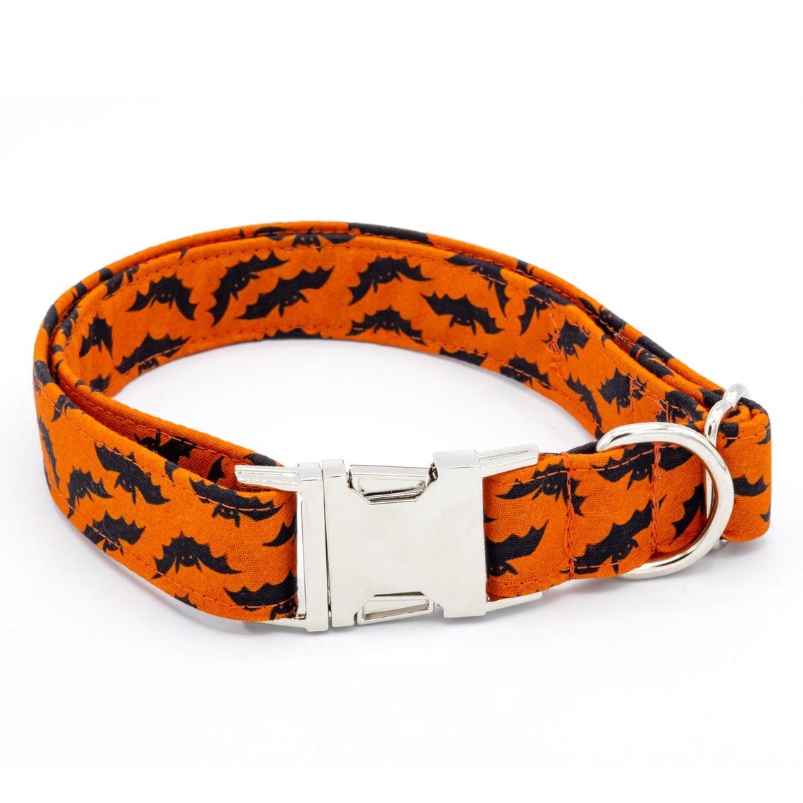 Bat Halloween Dog Collar Bright Orange, Spooky Cat Halloween Collar ...