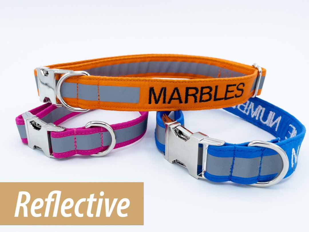 Personalized Reflective Dog Collar | Embroidered Reflective Pet Collar ...