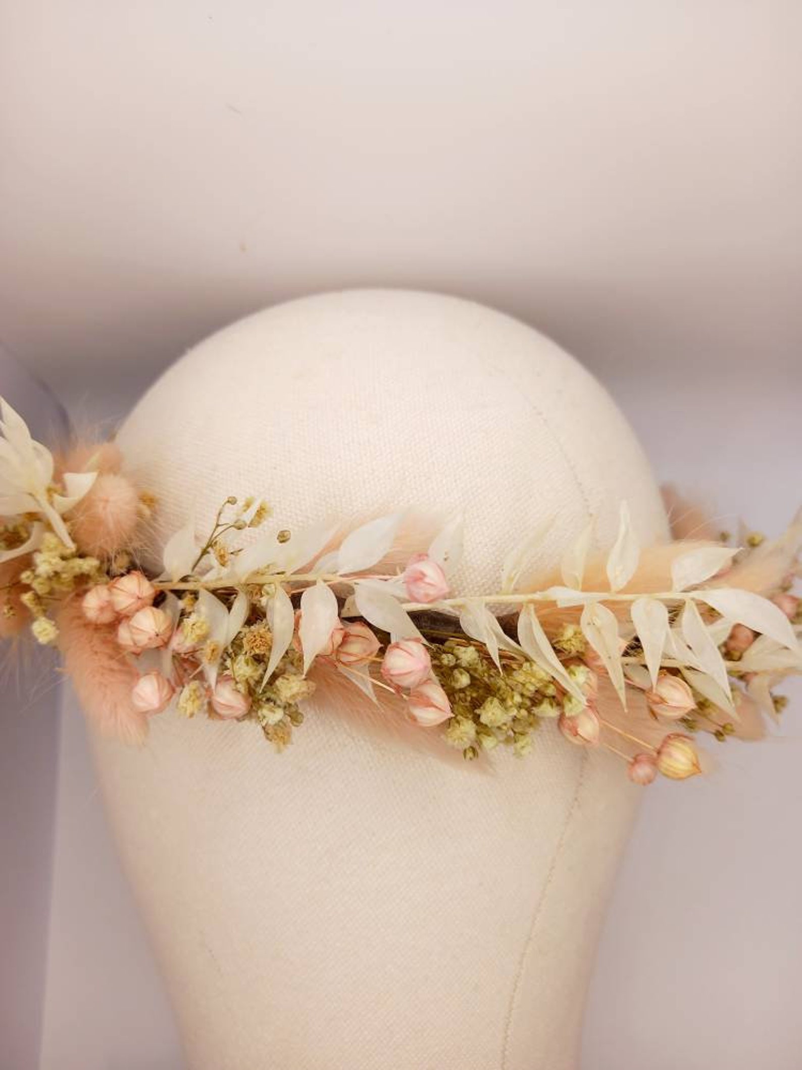 Bridal Flower Crown, Boho Flower Crown, Wedding Headpiece, Dried Flower ...