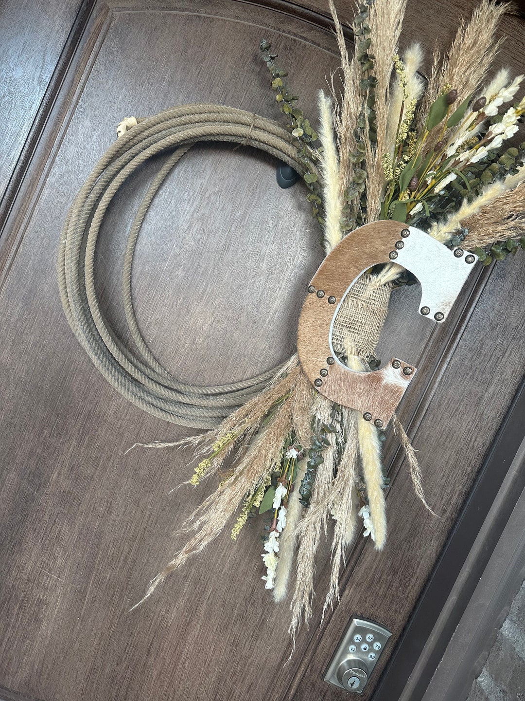 Lasso Wreath With Initial - Etsy