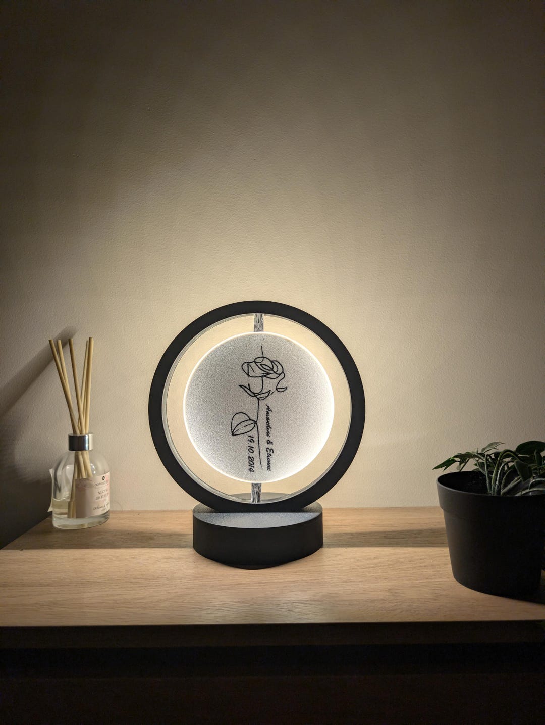 Personalized Pink LED Lamp – Names & Date – Unique Romantic Gift - Etsy