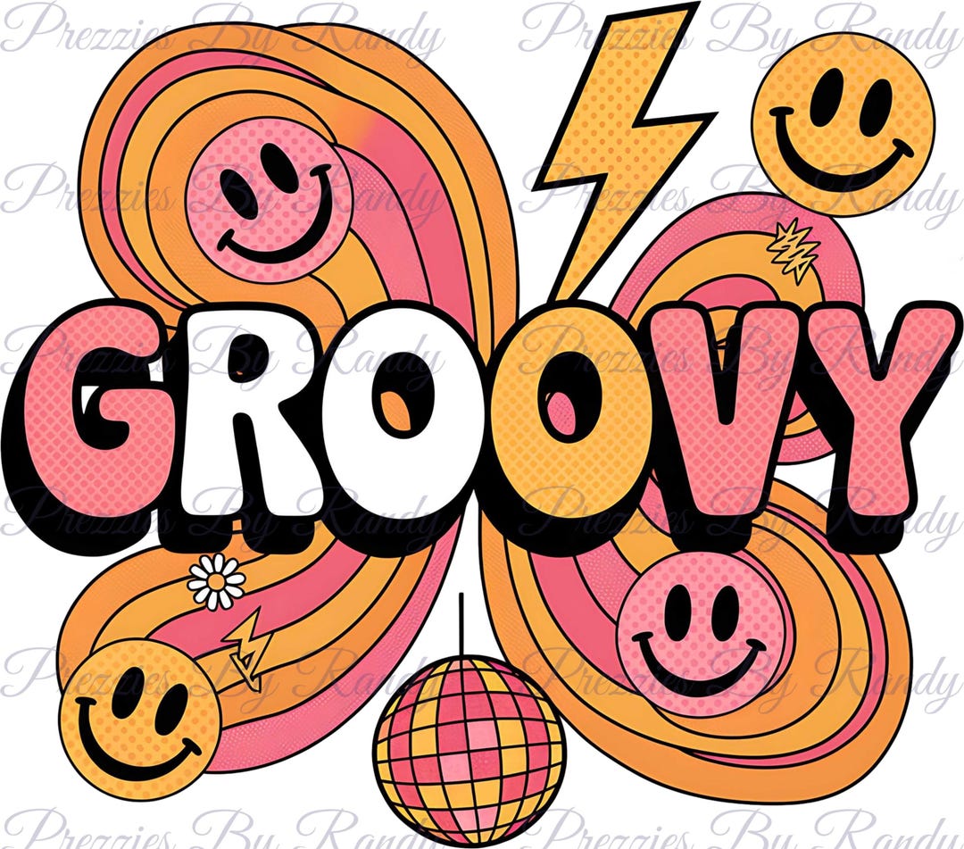 Retro Smiley Face T-shirt PNG: 70s Funky Disco Graphic (digital ...