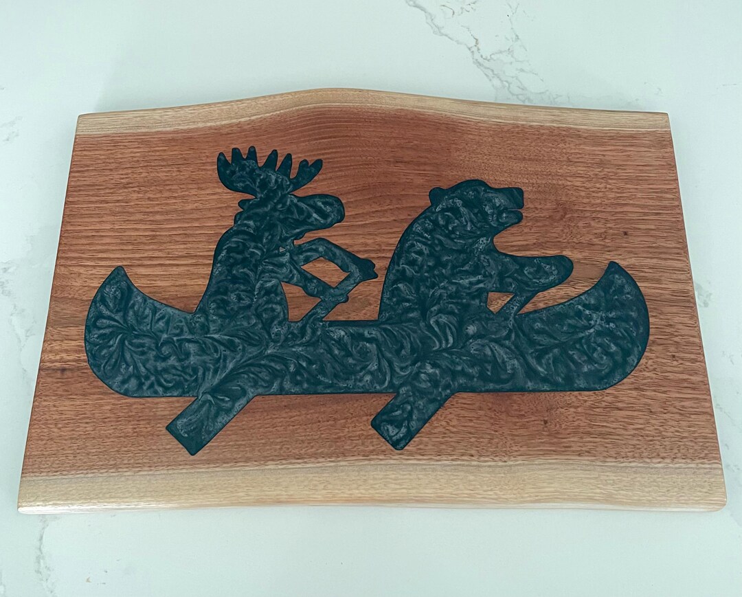 Bear and Moose in a Canoe Charcuterie Board - Etsy