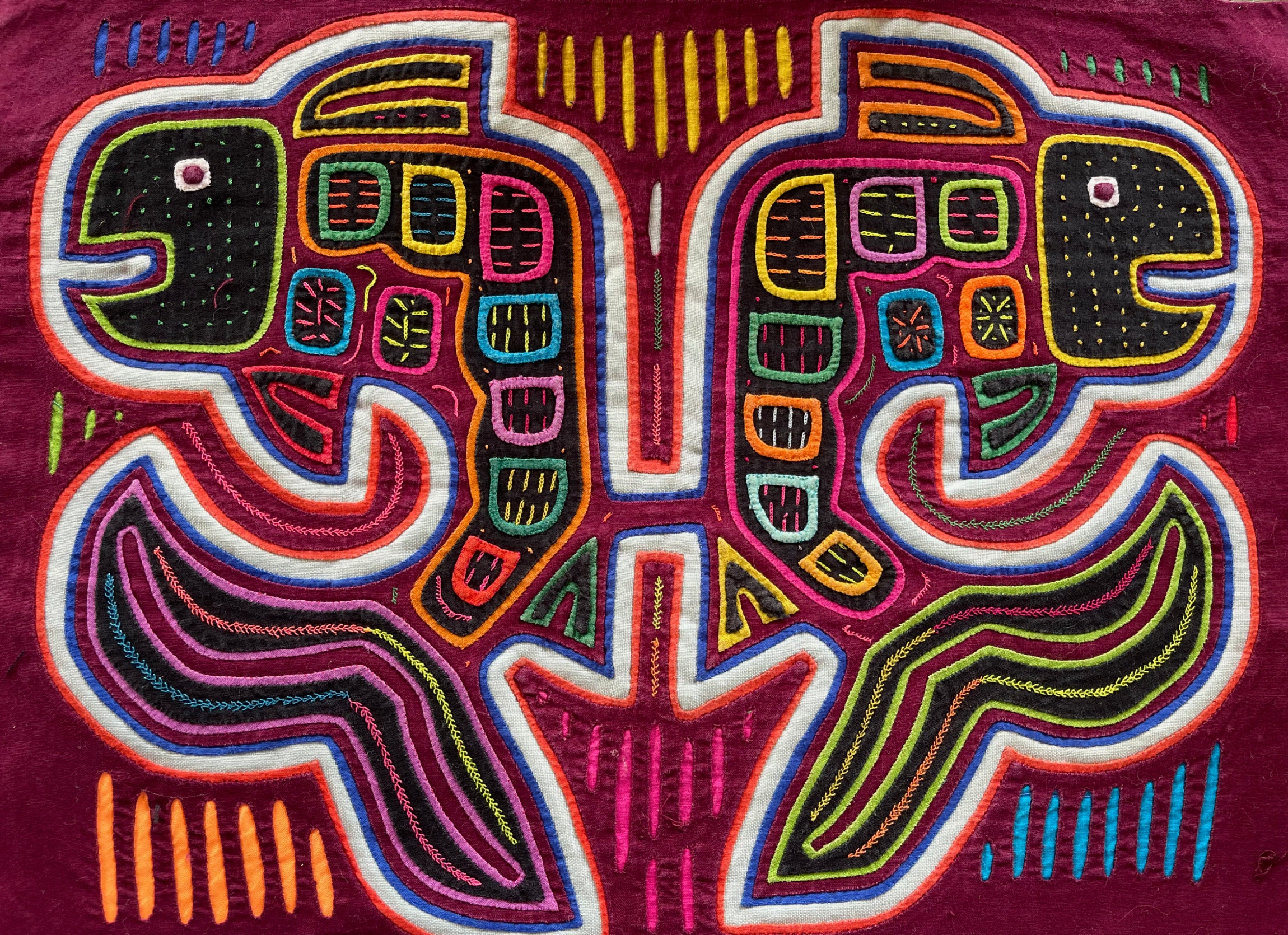 Fish MOLA Panama Wall Decor. Appliqué Hand Stitched by Guna (kuna ...