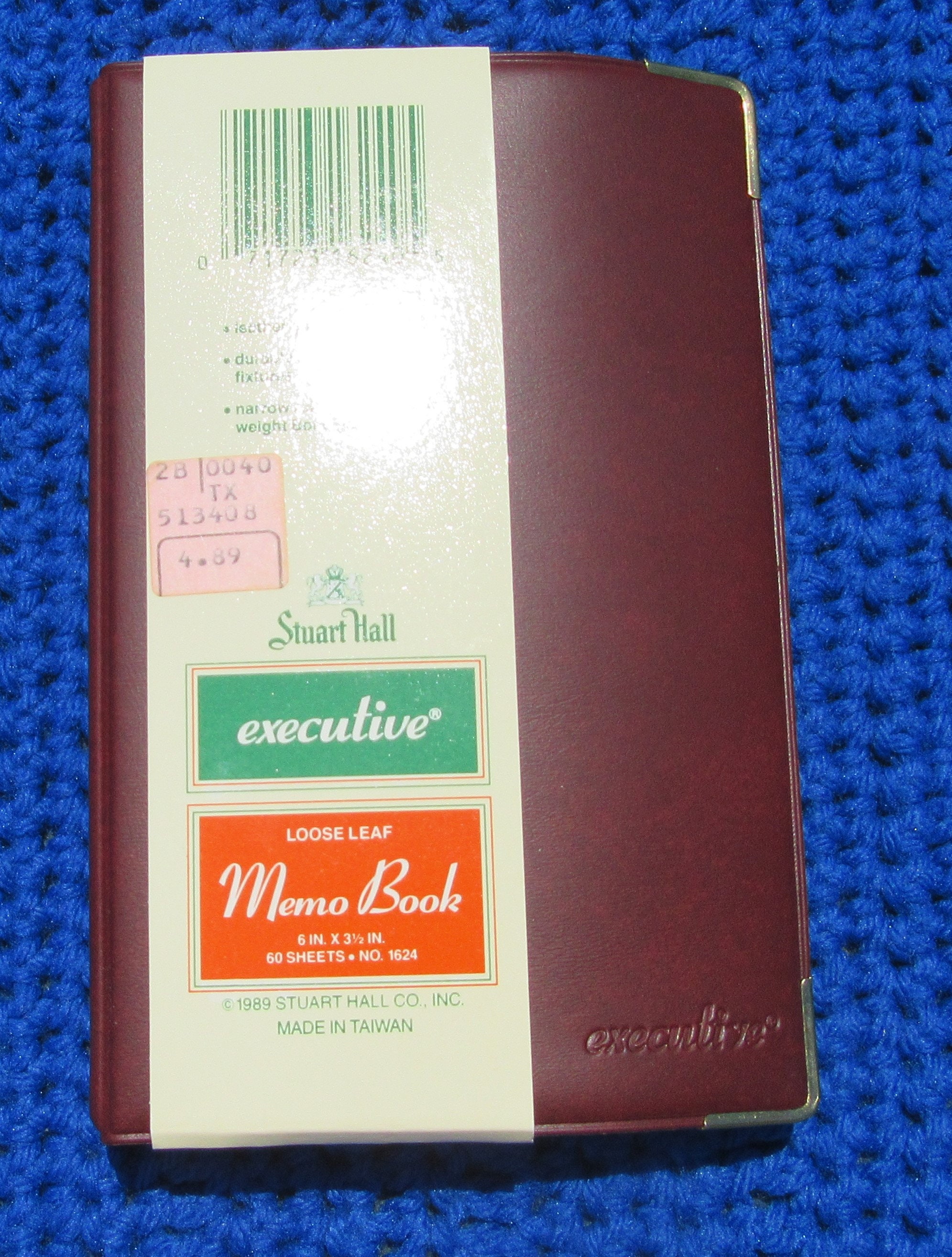 Vintage 1989 Stuart Hall Executive Memo Book: Black & Maroon - Etsy