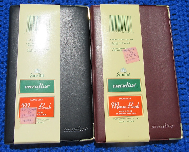 Vintage 1989 Stuart Hall Executive Memo Book: Black & Maroon - Etsy