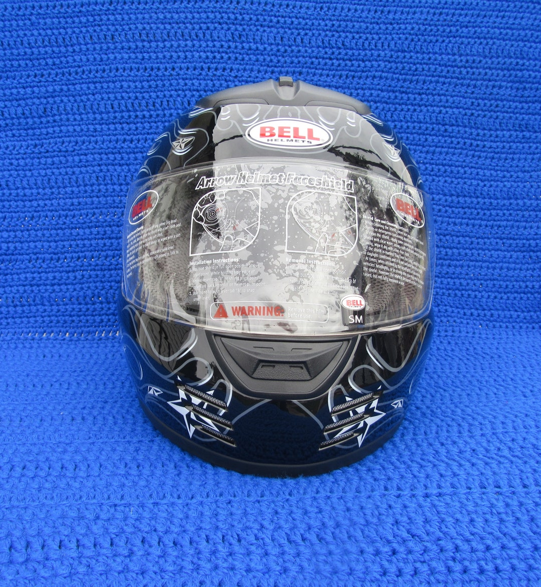 Bell Motorcycle Helmet Arrow Ghost Racer BLACK/WHITE Size S - Etsy